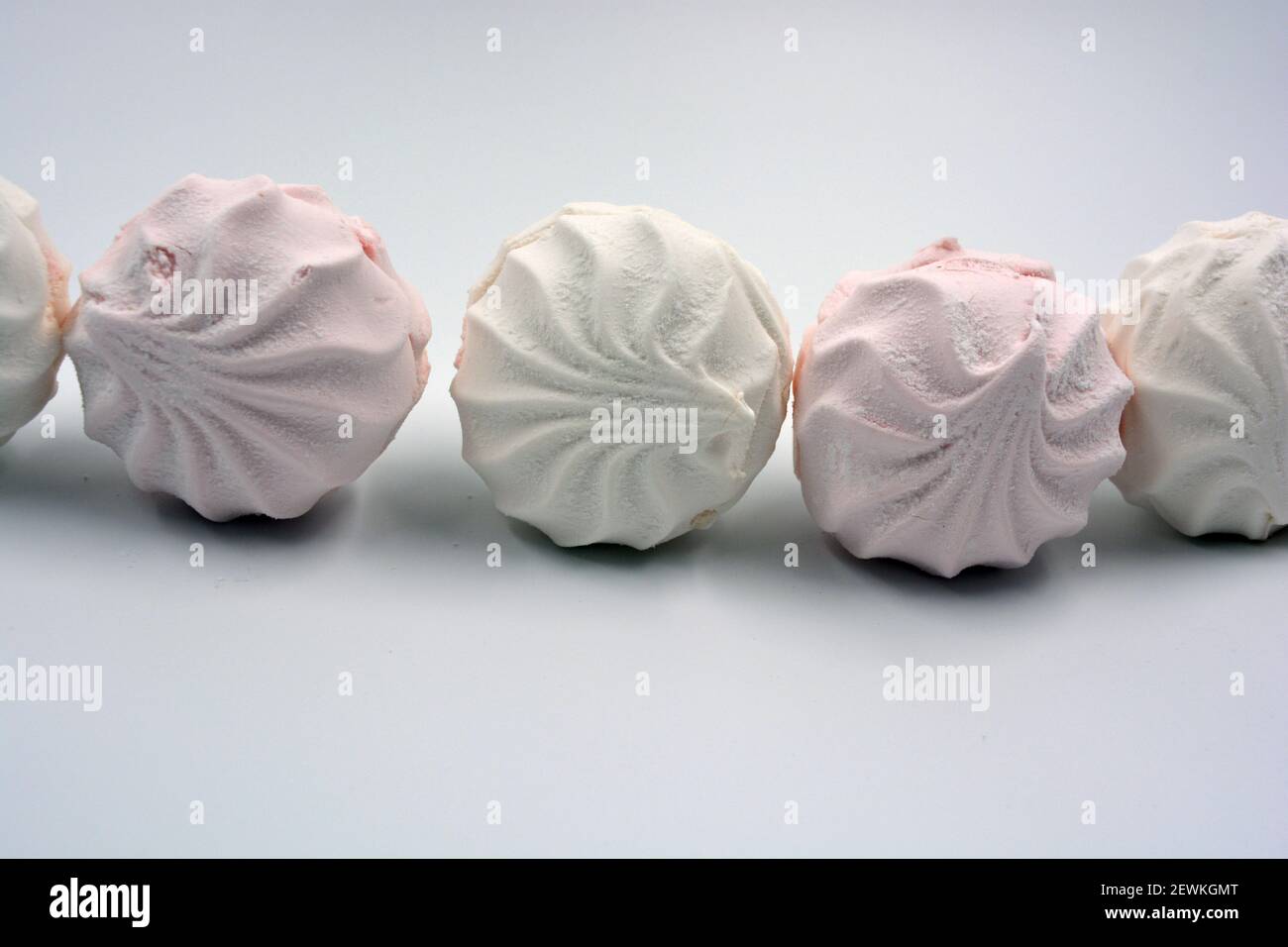 Beautiful and tasty air white pink marshmallow made in Ukraine is ...