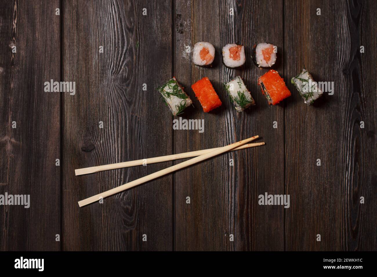sushi chopsticks red ginger asian cuisine lunch Stock Photo - Alamy