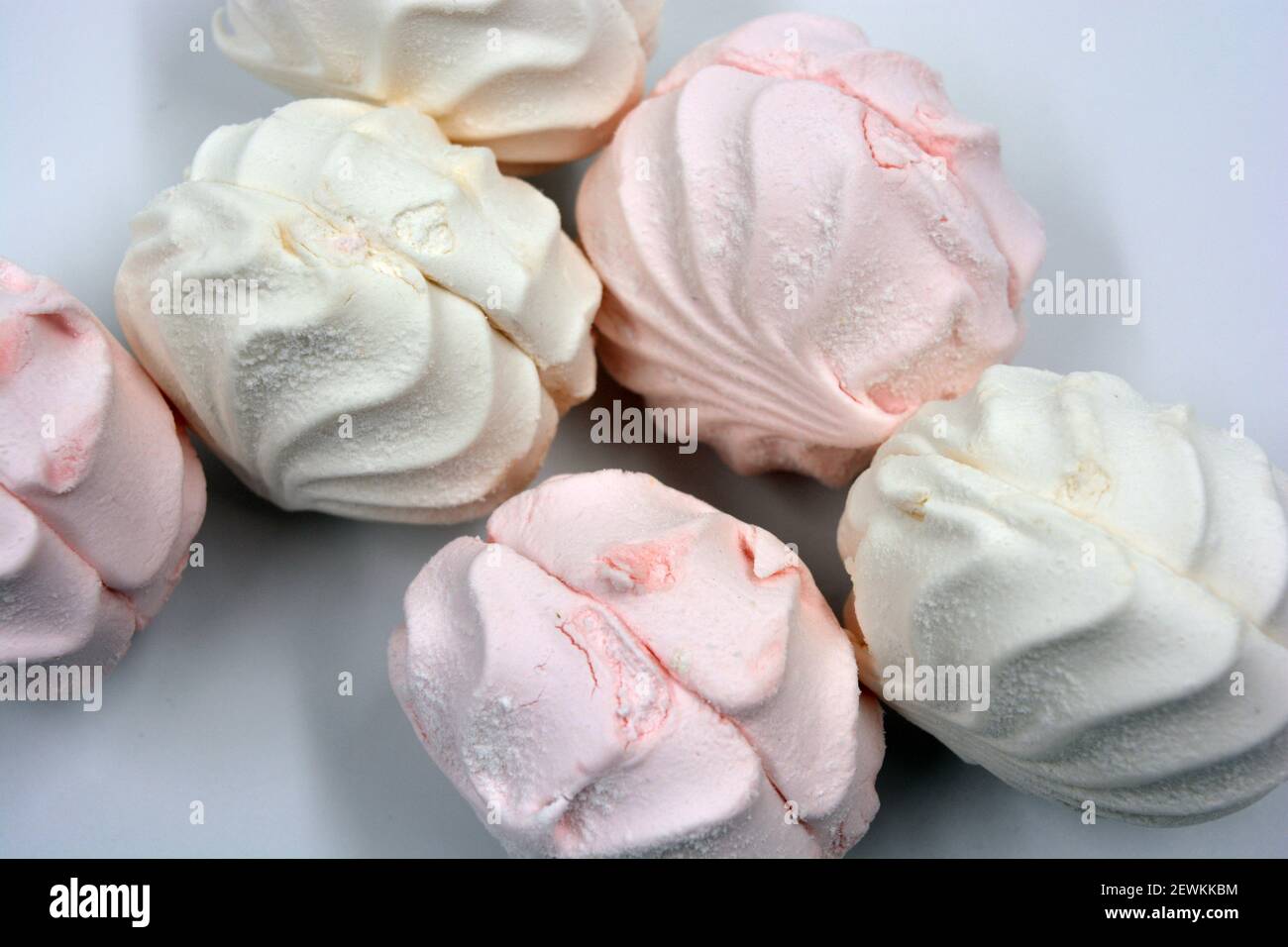 Beautiful and tasty air white pink marshmallow made in Ukraine is ...