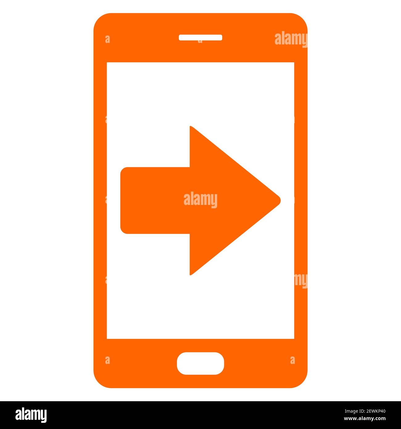 Right arrow and smartphone Stock Photo - Alamy