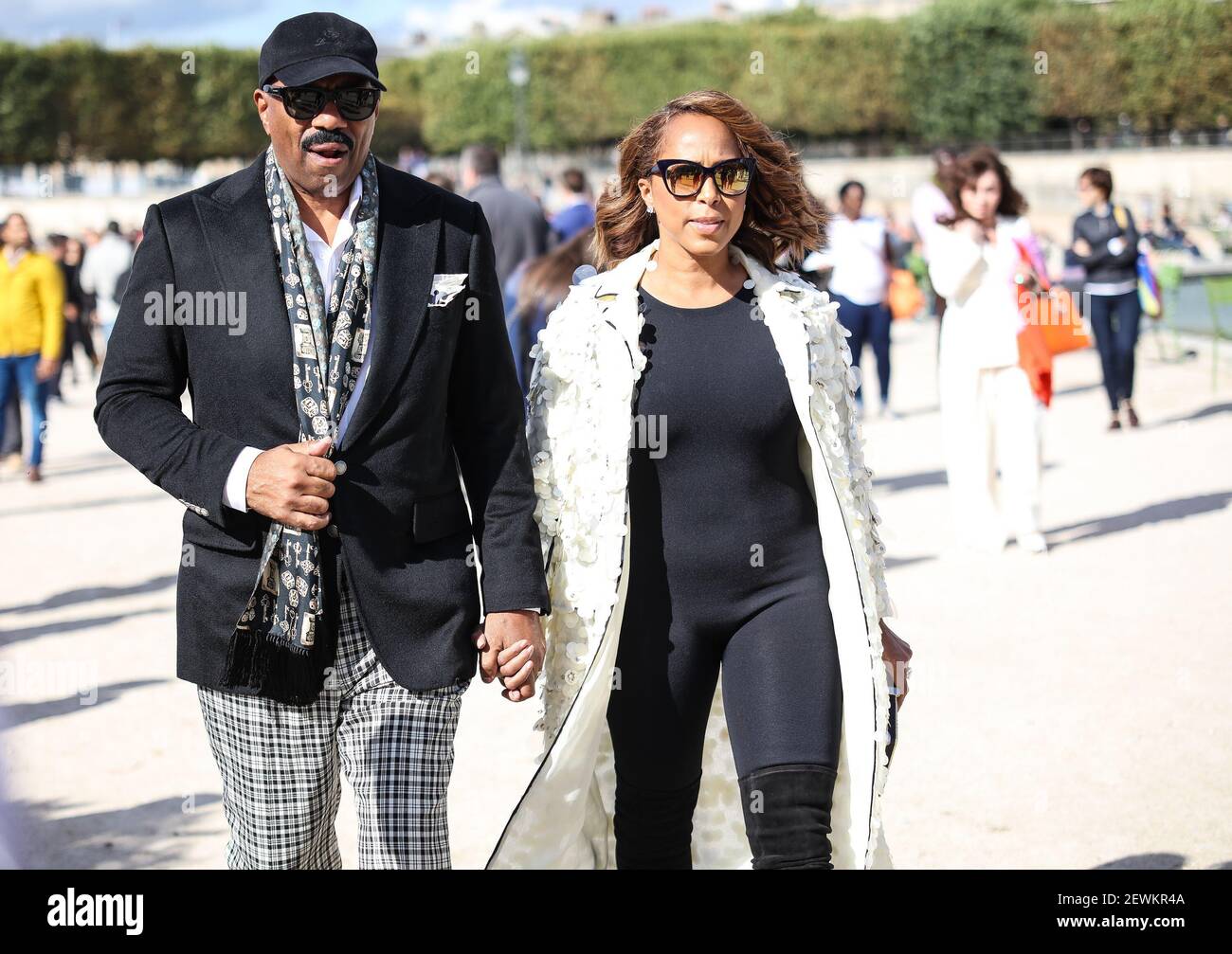 Steve Harvey and Marjorie Harvey attending the Elie Saab Spring/summer ...