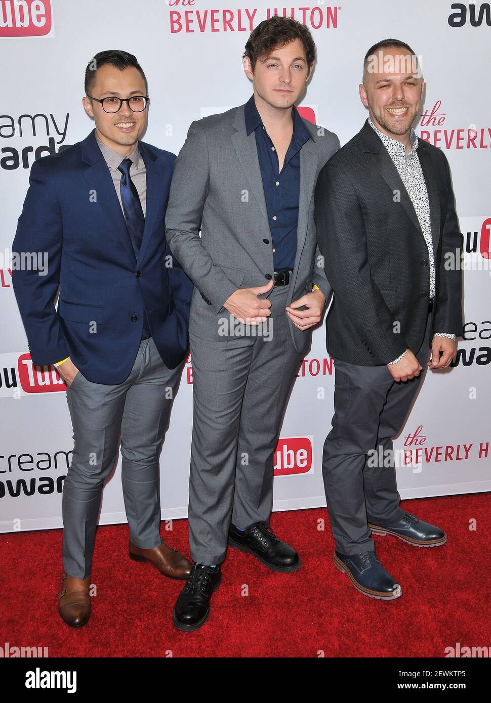 (L-R) Matty Frazier, Chris Jehnert and Brian Pelletier arrives at The 6th Annual Streamy Awards ...