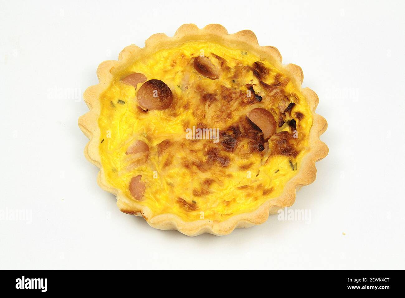 quiche on white background Stock Photo - Alamy