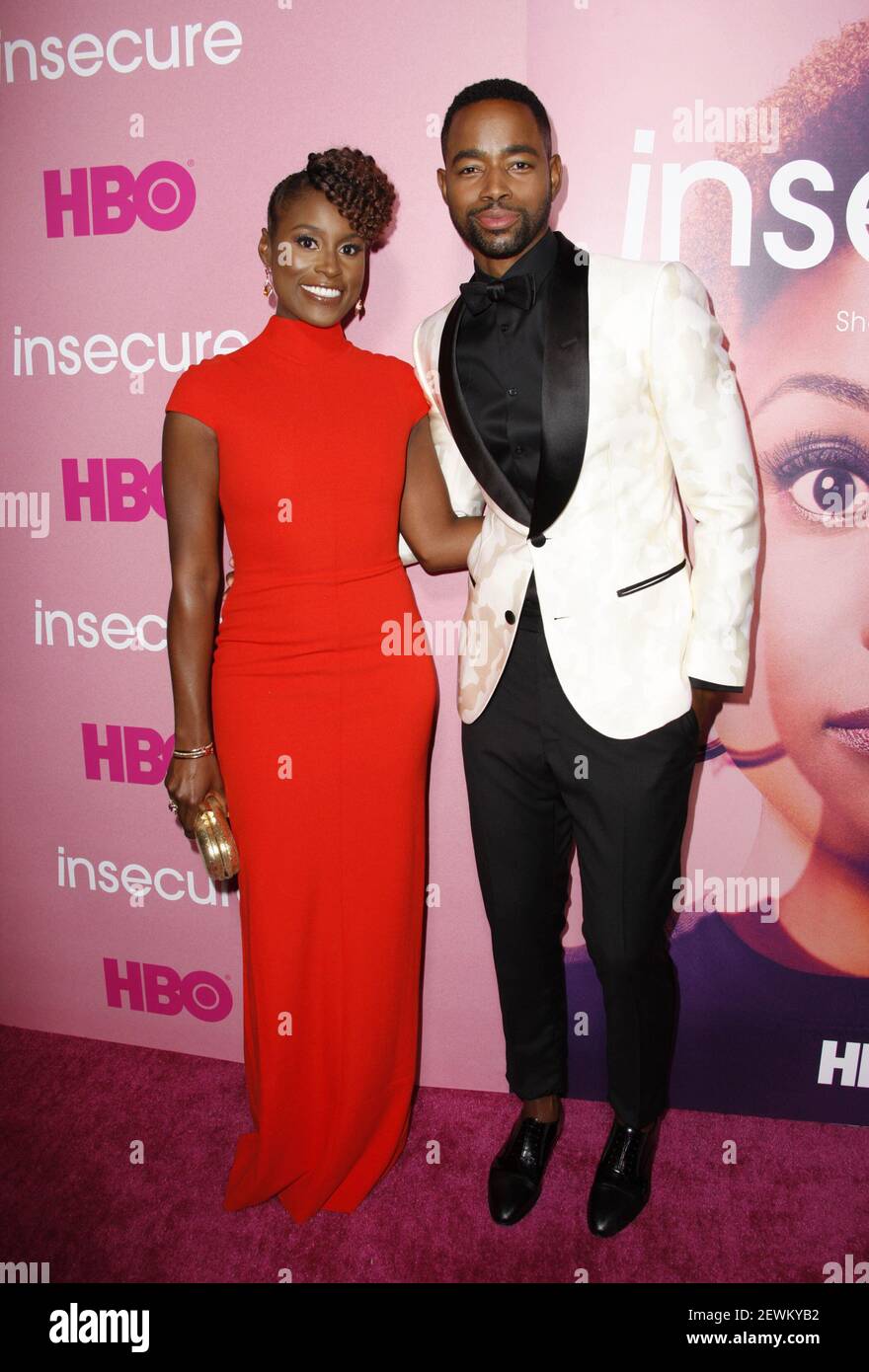 Actors Issa Rae and Jay Ellis attend the Los Angeles Premiere of new ...