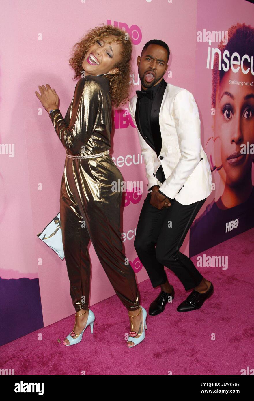 Actors Amamda Seales and Jay Ellis attend the Los Angeles Premiere of ...