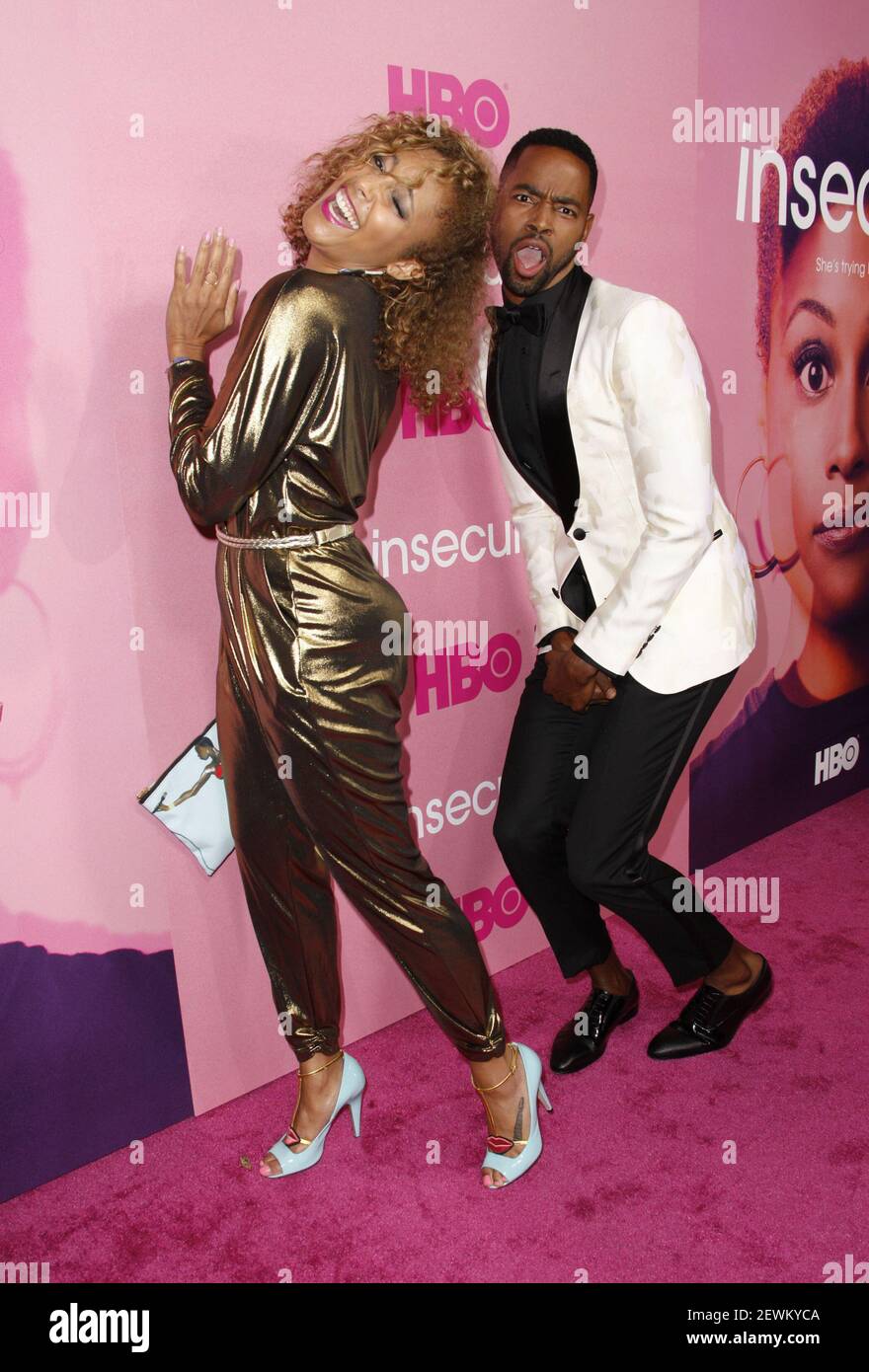 Actors Amamda Seales and Jay Ellis attend the Los Angeles Premiere of ...