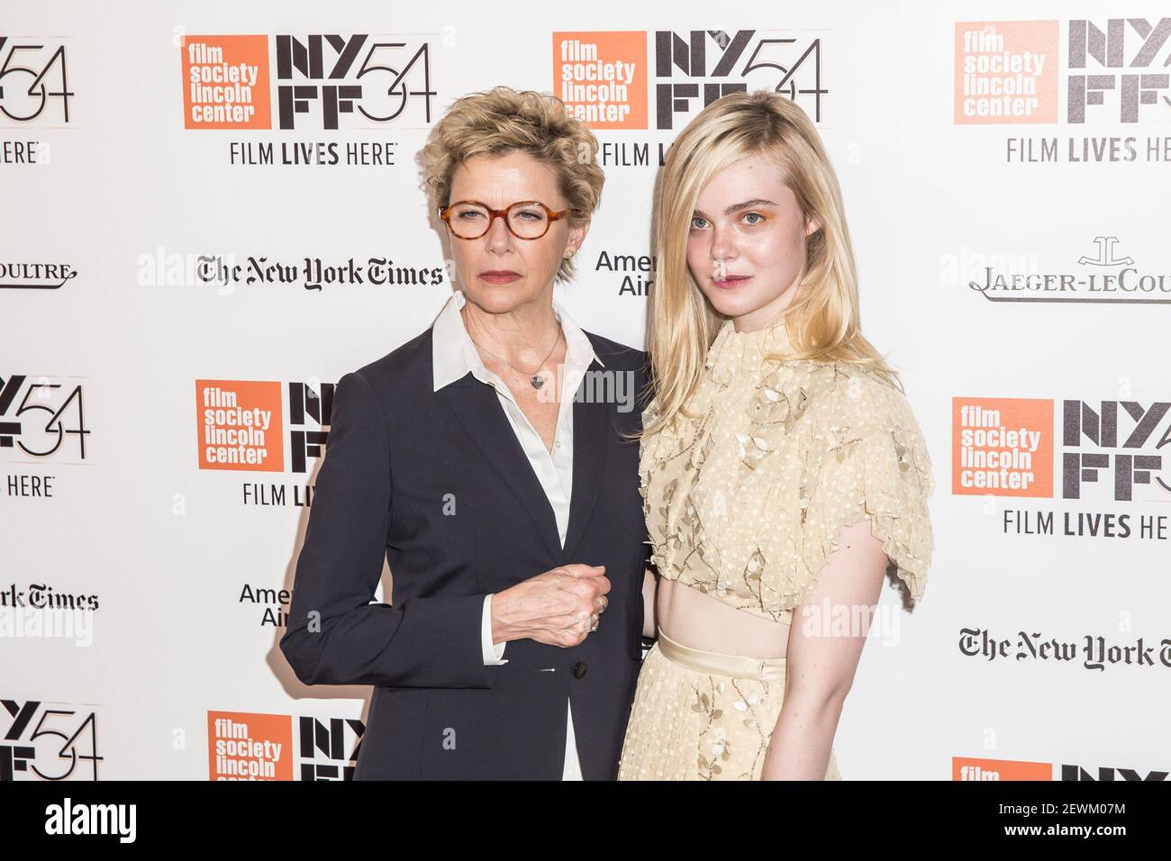 Actors Annette Bening (L) and Elle Fanning attend the '20th Century ...