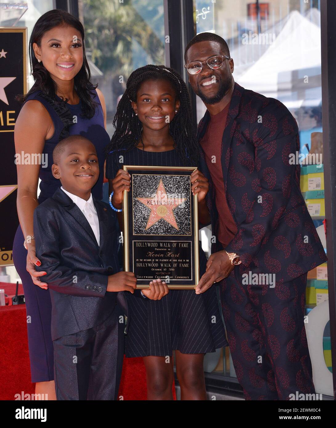 (L-R) Eniko Parrish, Hendrix Hart, Heaven Hart and Kevin Hart at the ...