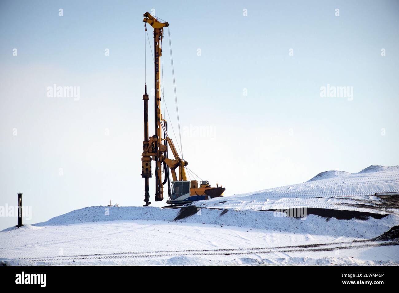26 January 2021, Brandenburg, Schwanebeck: Snow lies on the former ...