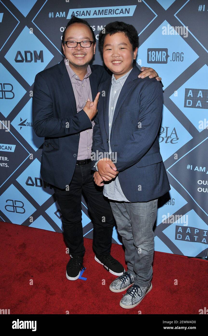 (L-R) Jeff Yang and Son Hudson Yang arrives at the #IAmAsianAmerican ...
