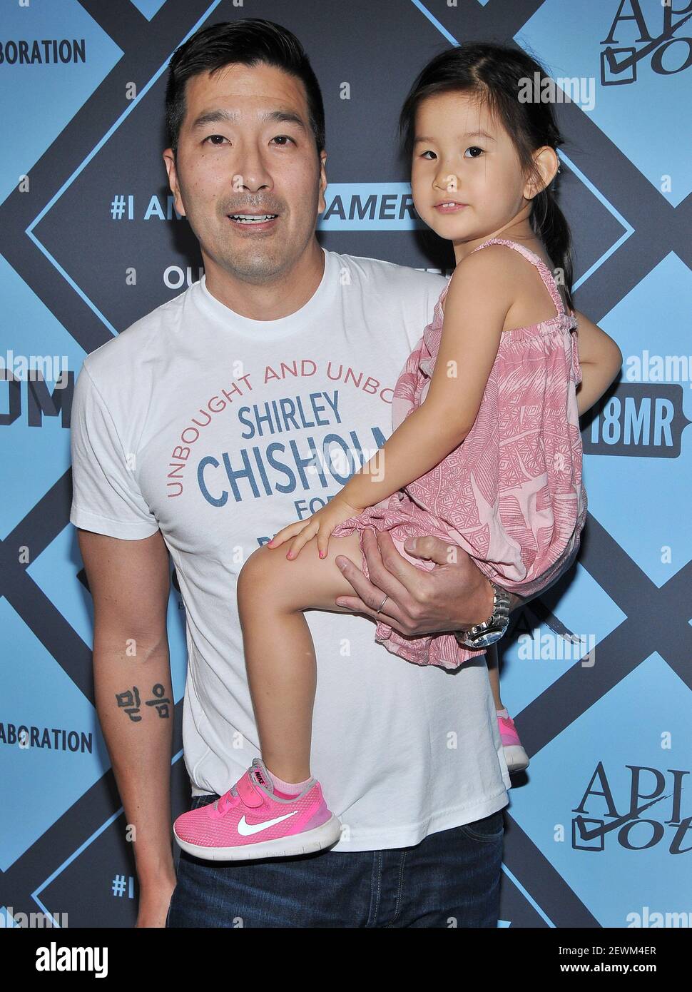 (L-R) Paul Song and Daughter Jett Ling Song arrives at the # ...