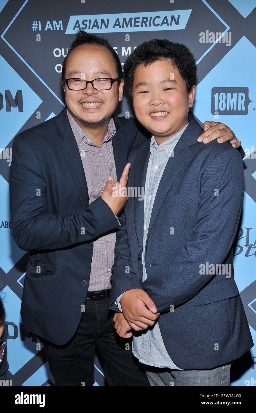 (L-R) Jeff Yang and Son Hudson Yang arrives at the #IAmAsianAmerican ...