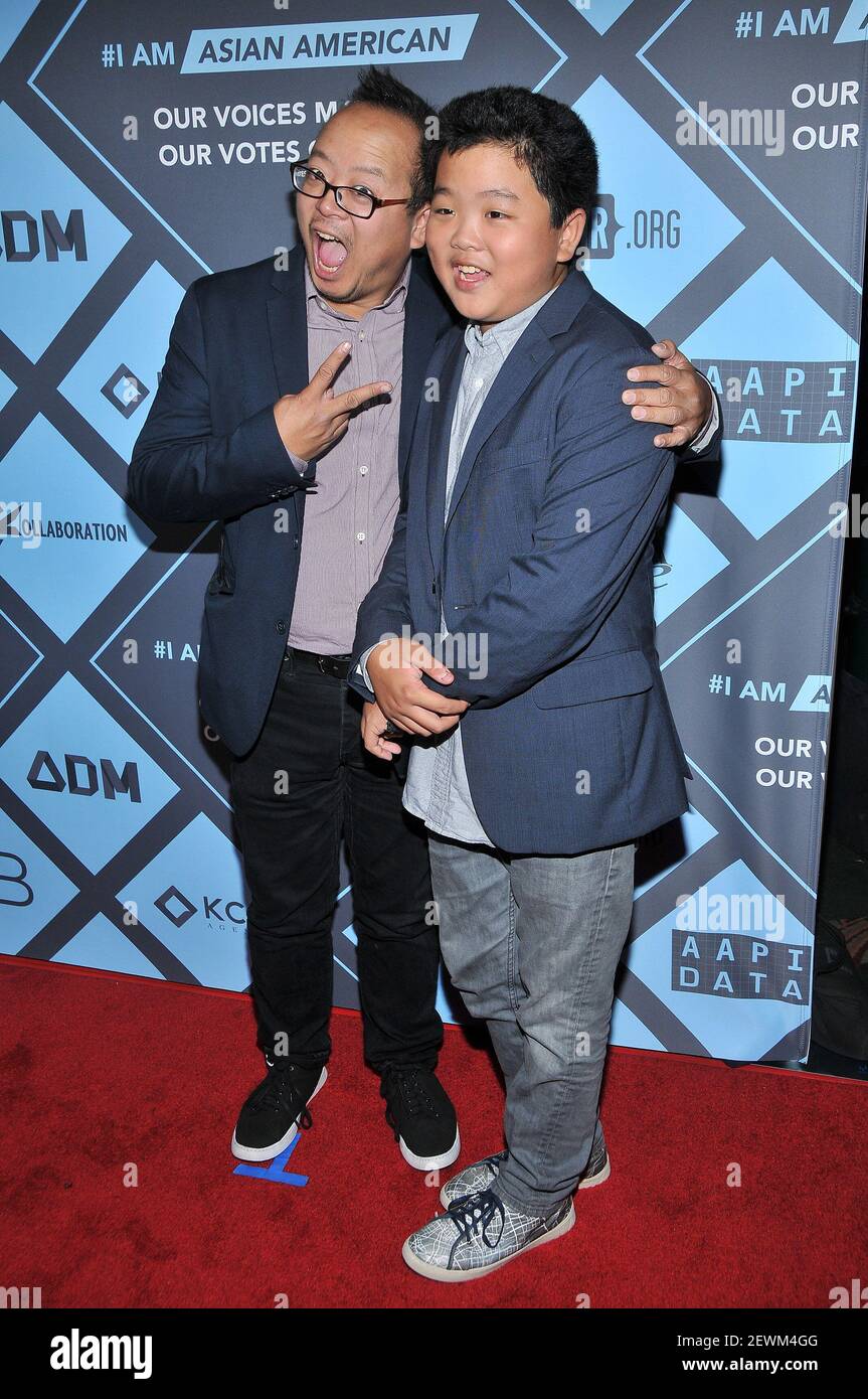 (L-R) Jeff Yang and Son Hudson Yang arrives at the #IAmAsianAmerican ...