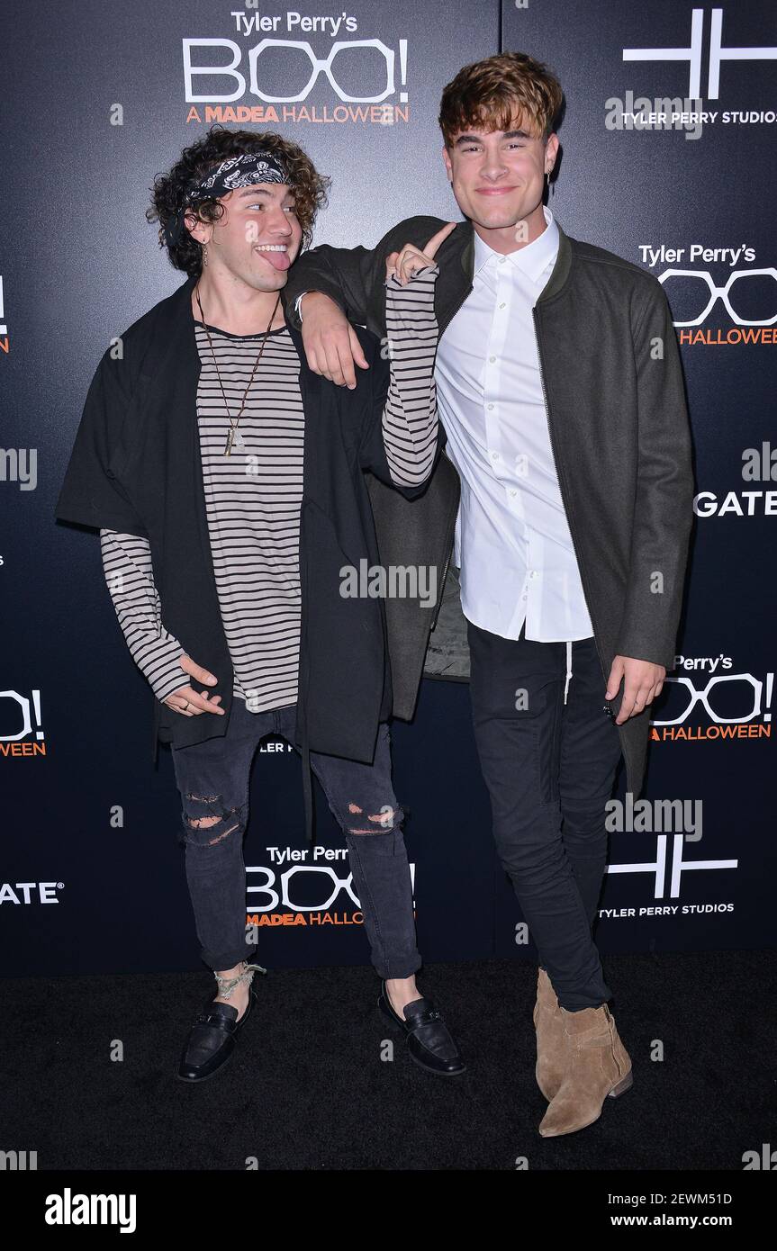 (L-R) J.C. Caylen and Kian Lawley arrives at Tyler Perry's "Boo! A ...