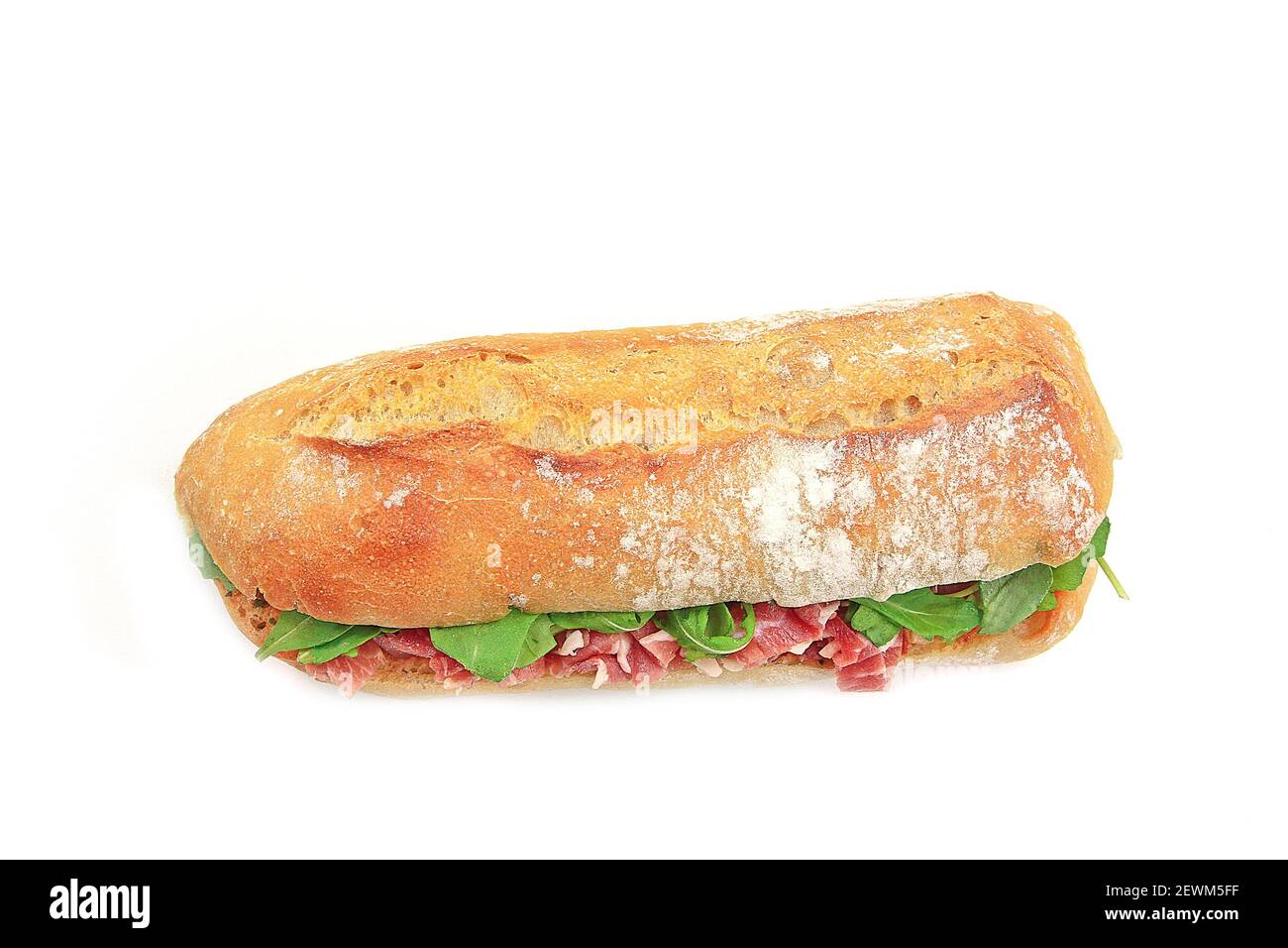 ham sandwich on white background Stock Photo - Alamy