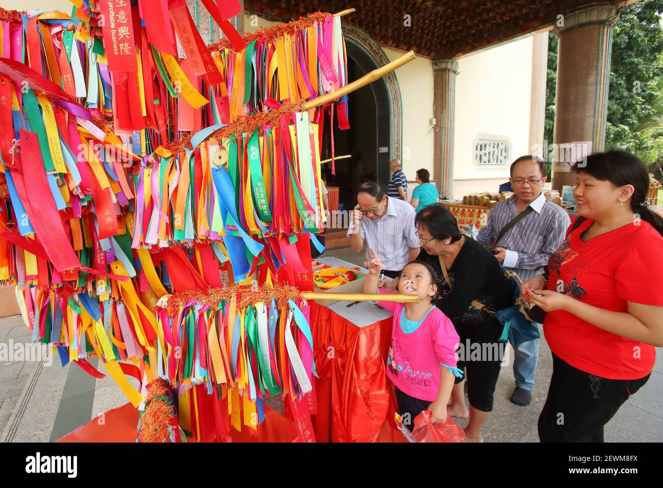 Good luck ribbons wishing ribbons for offering at the Kek Lok Si Temple ...