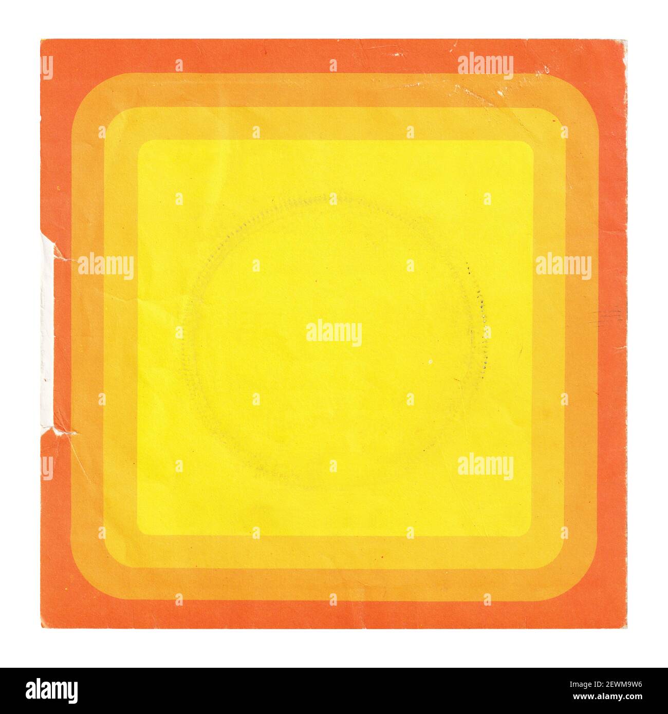 Worn Yellow Orange disc cover from the seventies Stock Photo - Alamy