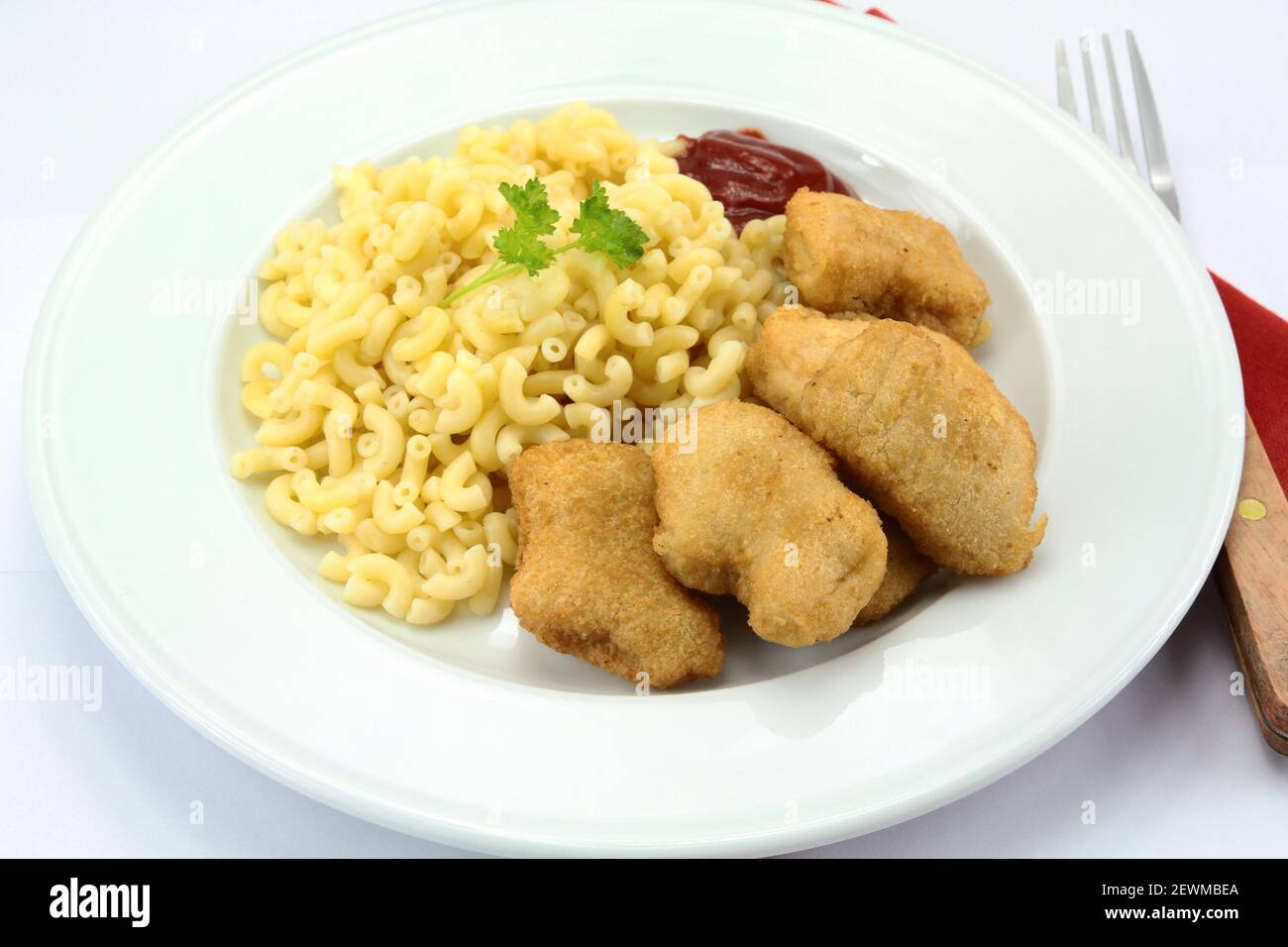 pasta and nuggets Stock Photo - Alamy