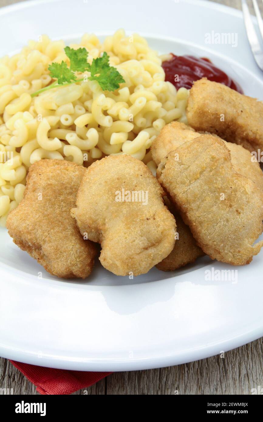 pasta and nuggets Stock Photo - Alamy
