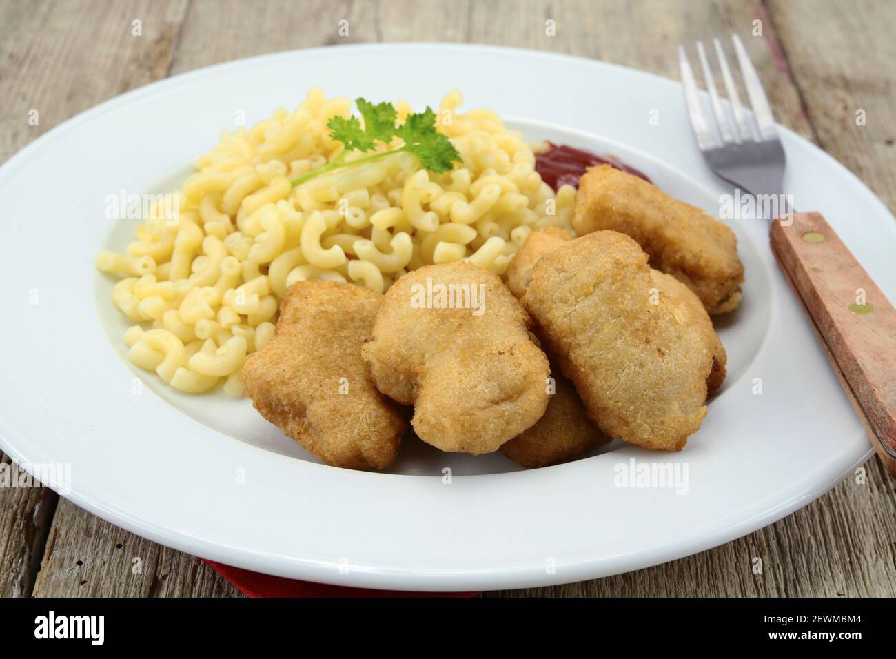 pasta and nuggets Stock Photo - Alamy