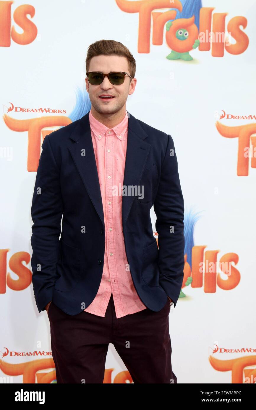 Justin Timberlake at the "Trolls" Premiere at the Village Theater in ...