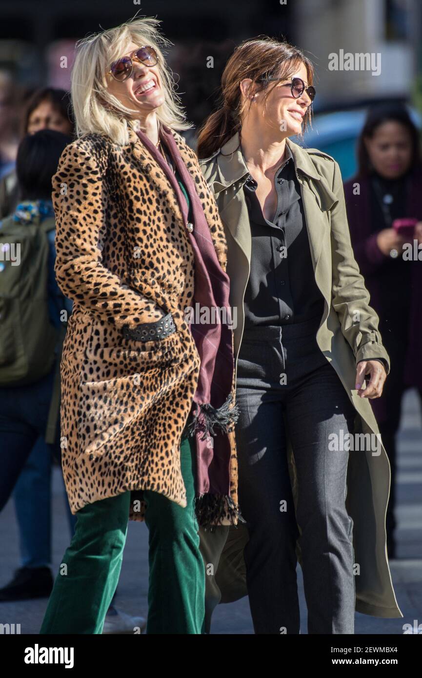 Cate Blanchett, Sandra Bullock, on the film set of 'Ocean's 8' in the ...