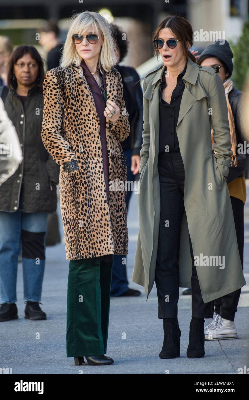 Cate Blanchett, Sandra Bullock, on the film set of 'Ocean's 8' in the ...
