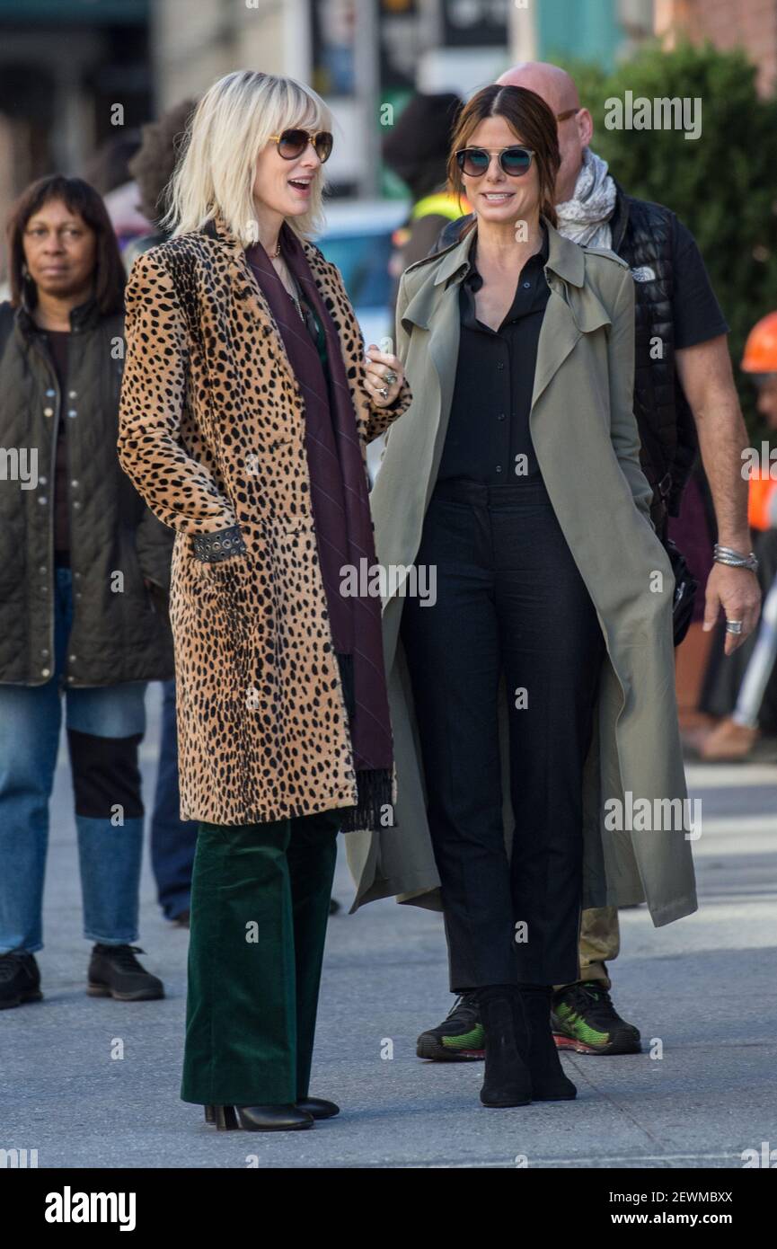 Cate Blanchett, Sandra Bullock, on the film set of 'Ocean's 8' in the ...