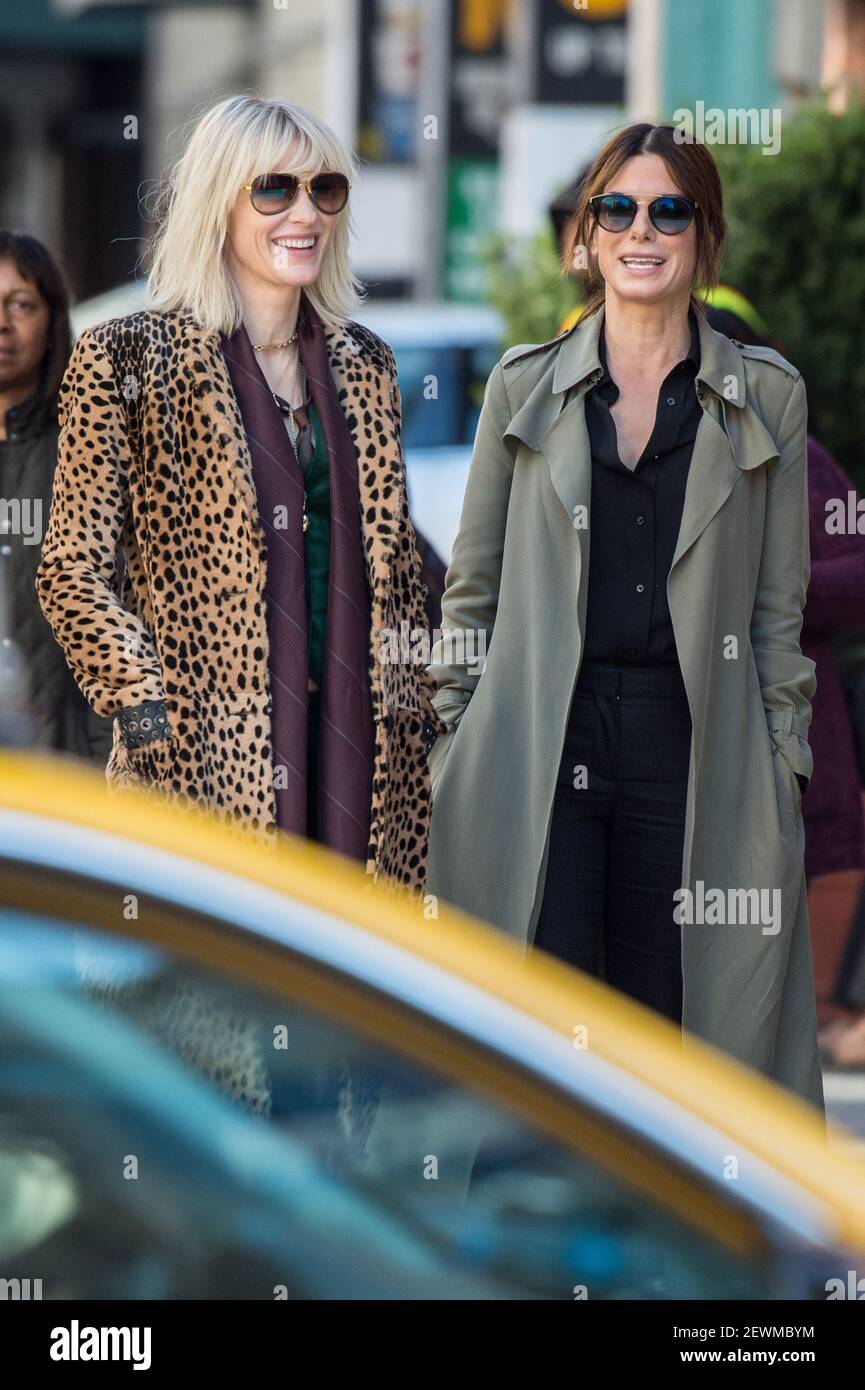 Cate Blanchett, Sandra Bullock, on the film set of 'Ocean's 8' in the ...