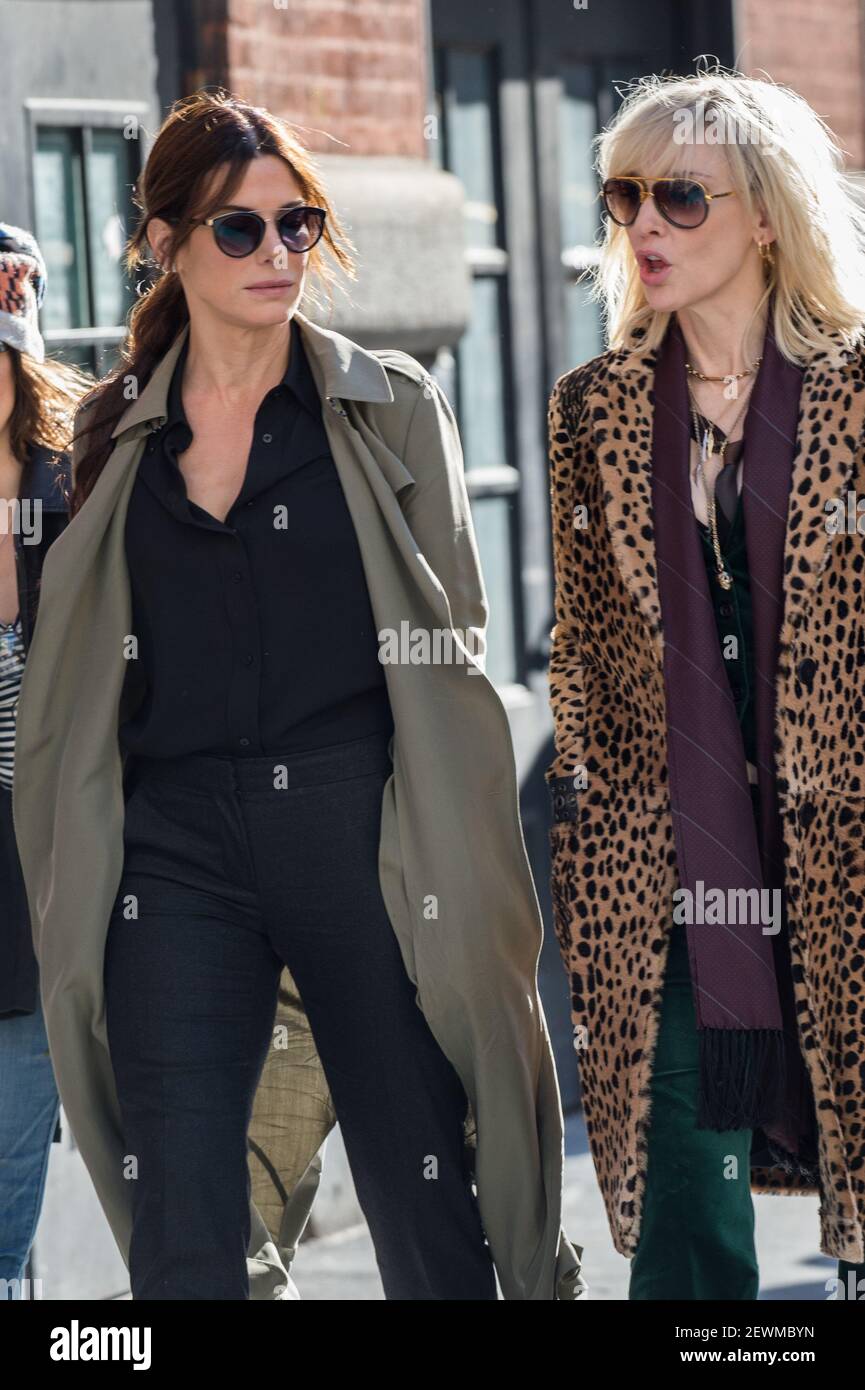 Sandra Bullock, Cate Blanchett, on the film set of 'Ocean's 8' in the ...