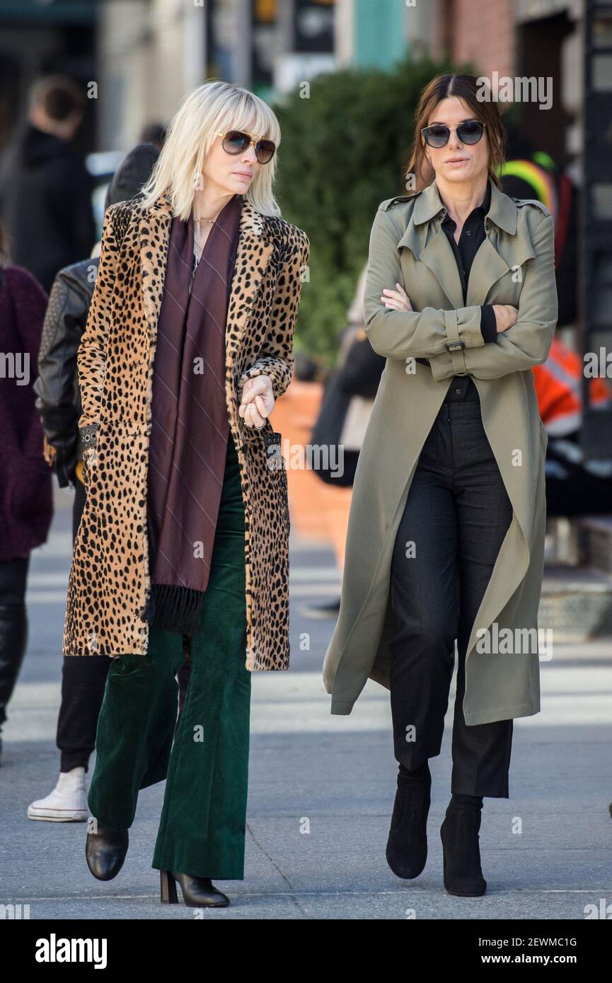 Cate Blanchett, Sandra Bullock, on the film set of 'Ocean's 8' in the ...