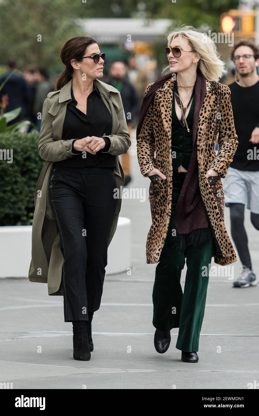 Sandra Bullock, Cate Blanchett, on the film set of 'Ocean's 8' on the ...