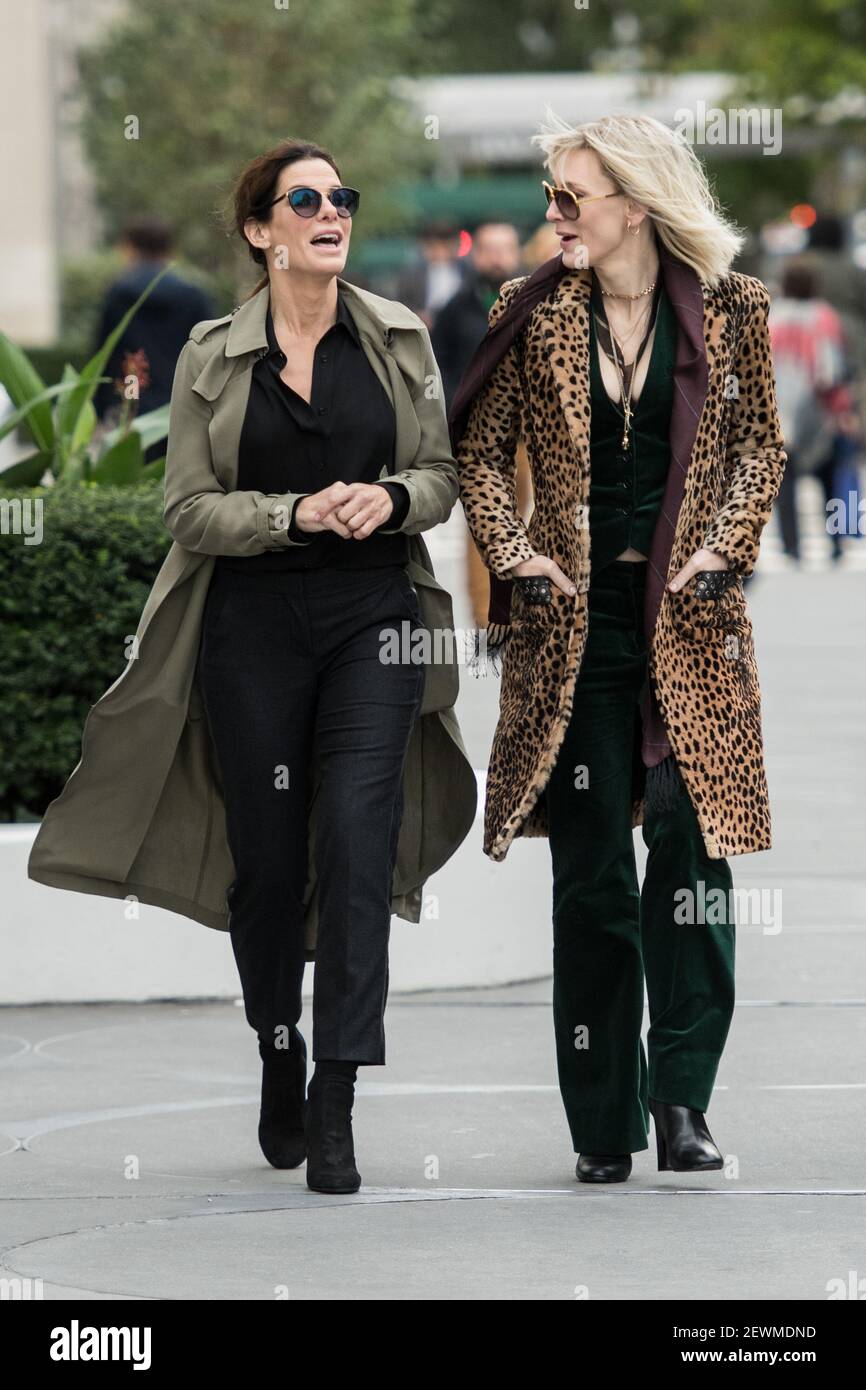 Sandra Bullock, Cate Blanchett, on the film set of 'Ocean's 8' on the ...