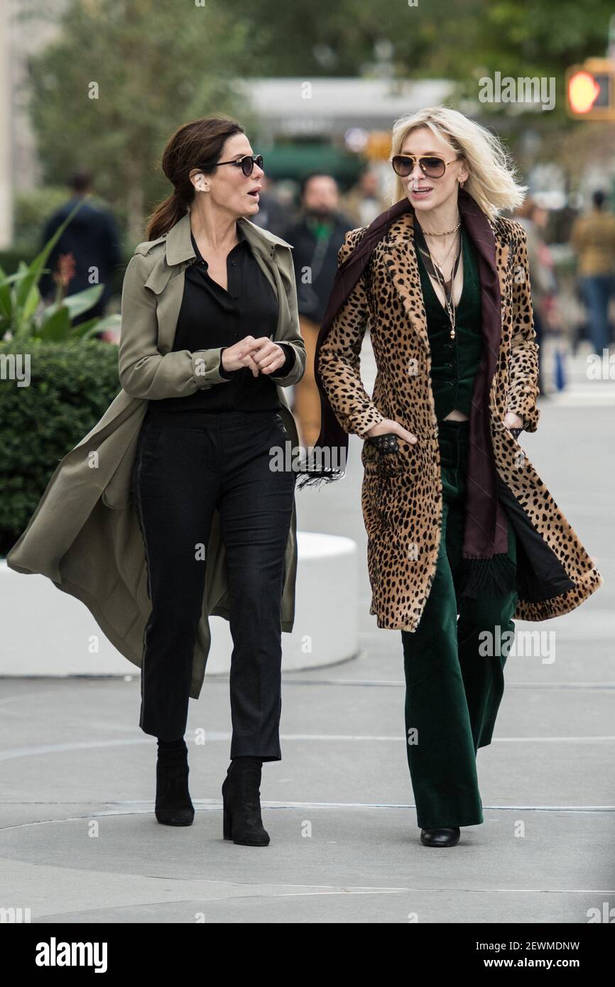 Sandra Bullock, Cate Blanchett, on the film set of 'Ocean's 8' on the ...