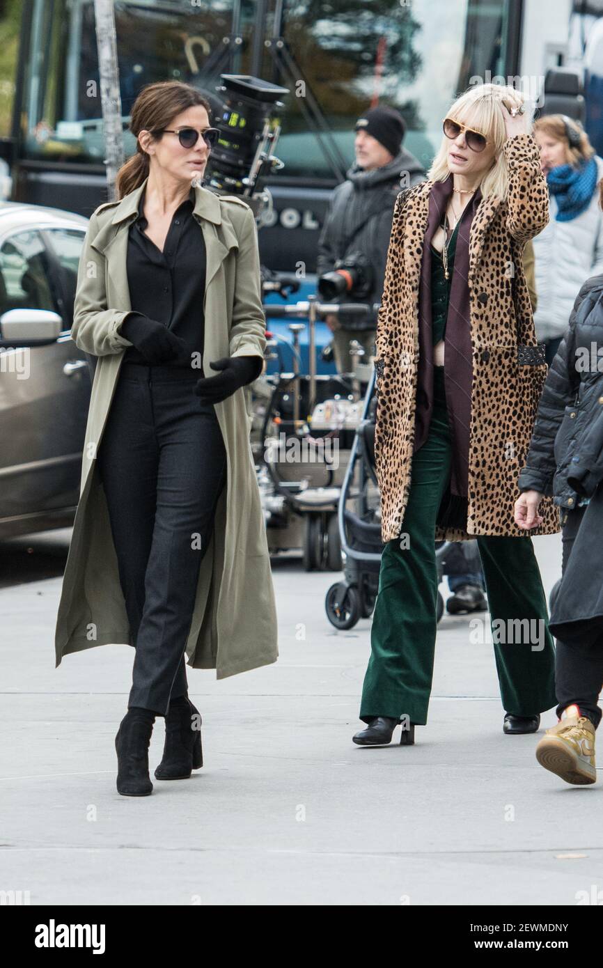 Sandra Bullock, Cate Blanchett, on the film set of 'Ocean's 8' on the ...