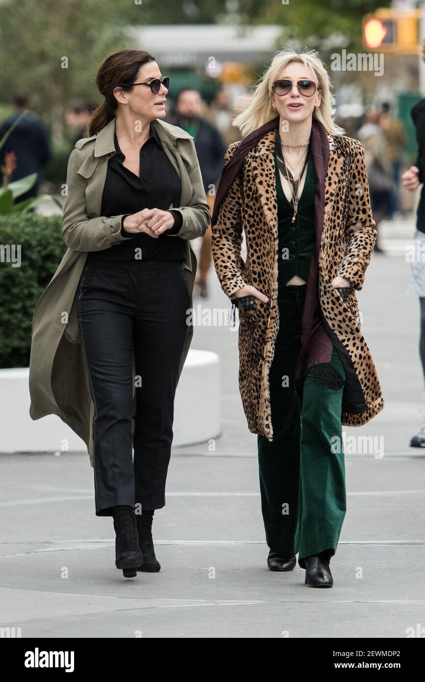 Sandra Bullock, Cate Blanchett, on the film set of 'Ocean's 8' on the ...