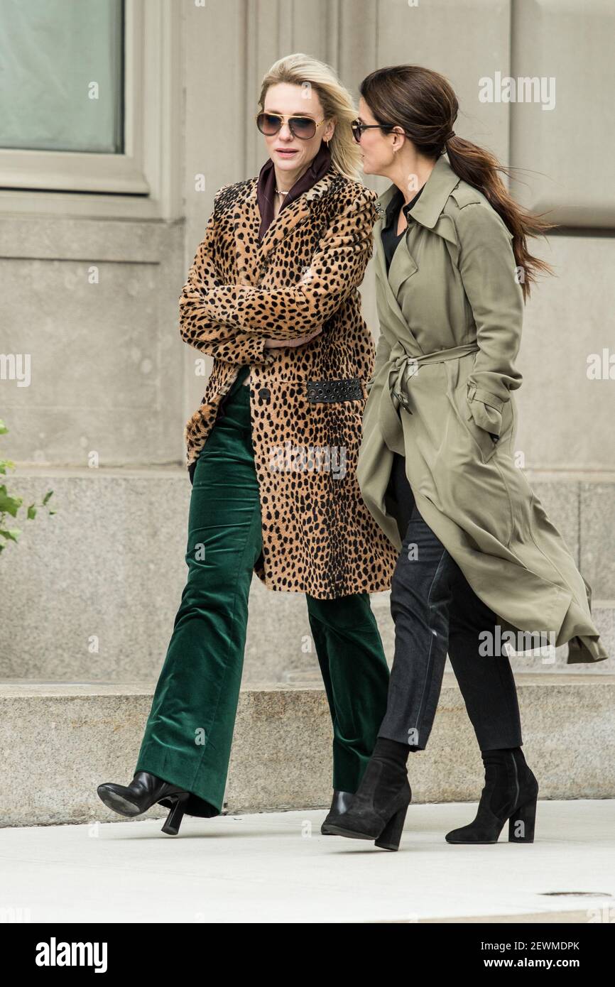 Cate Blanchett, Sandra Bullock, on the film set of 'Ocean's 8' in the ...