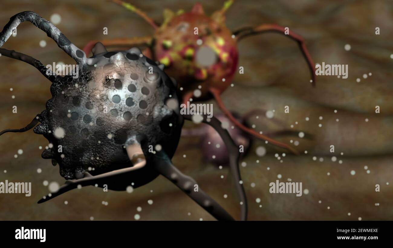 3D illustration - Concept of Cancer Cell in human body Stock Photo - Alamy