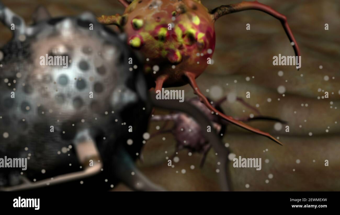 3D illustration - Concept of Cancer Cell in human body Stock Photo - Alamy