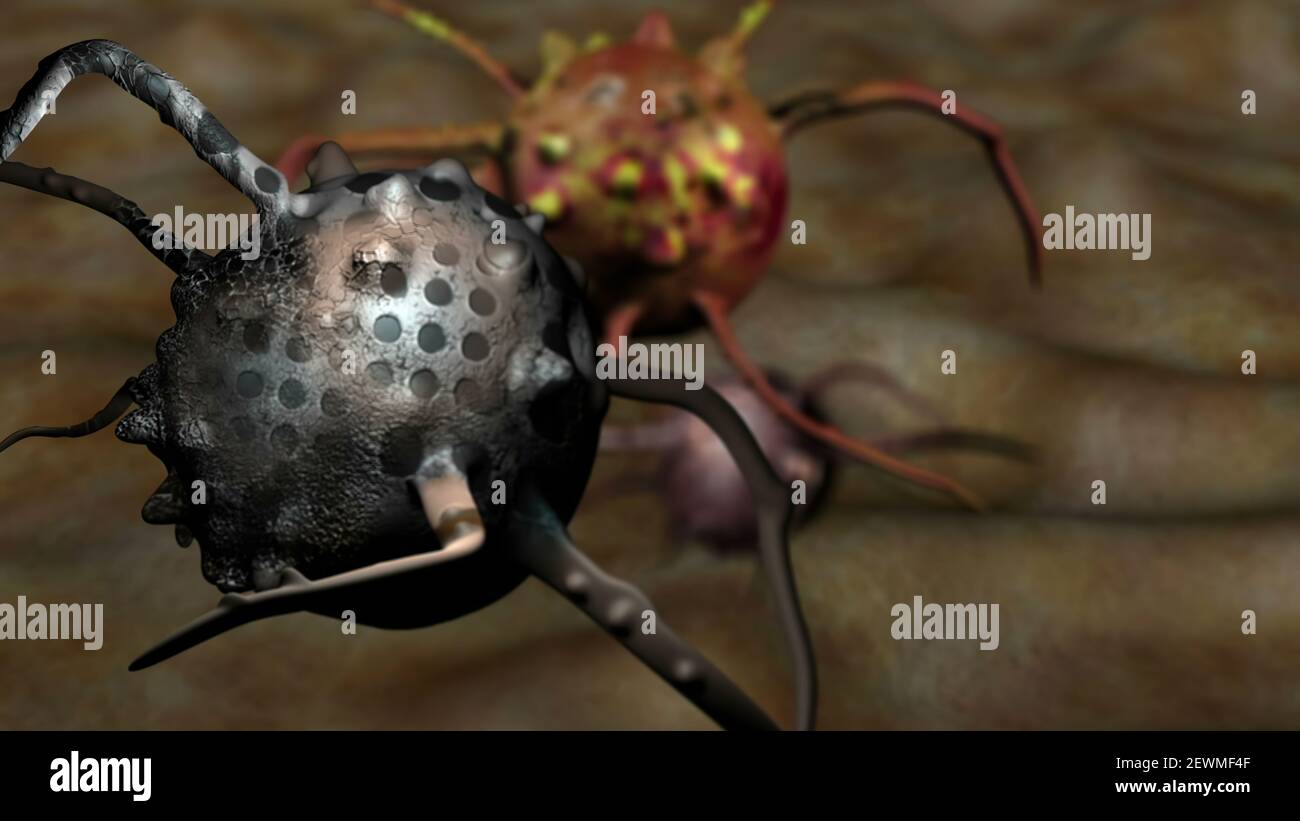 3D illustration - Concept of Cancer Cell in human body Stock Photo - Alamy
