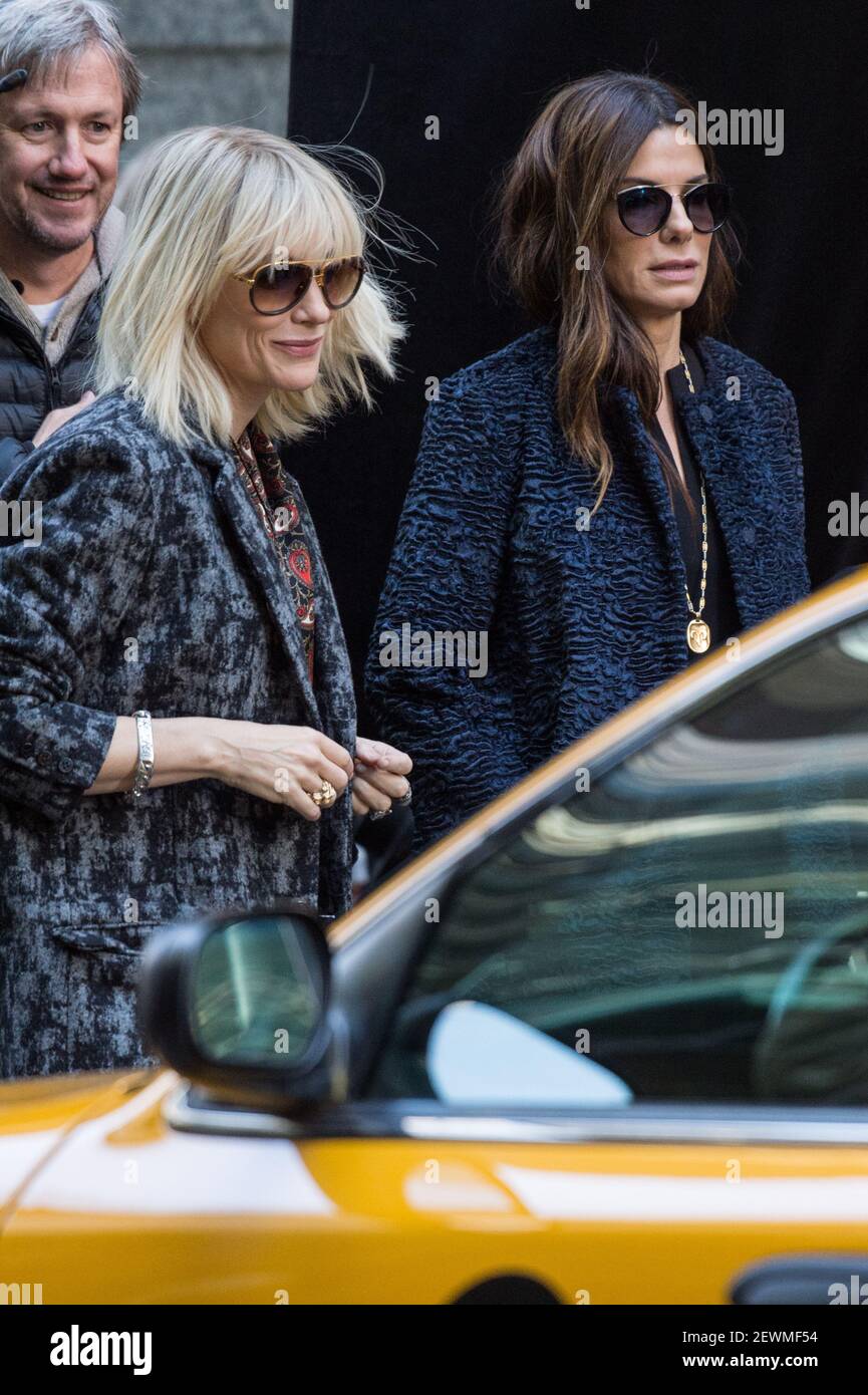 Cate Blanchett, Sandra Bullock, on the film set of 'Ocean's Eight' in ...
