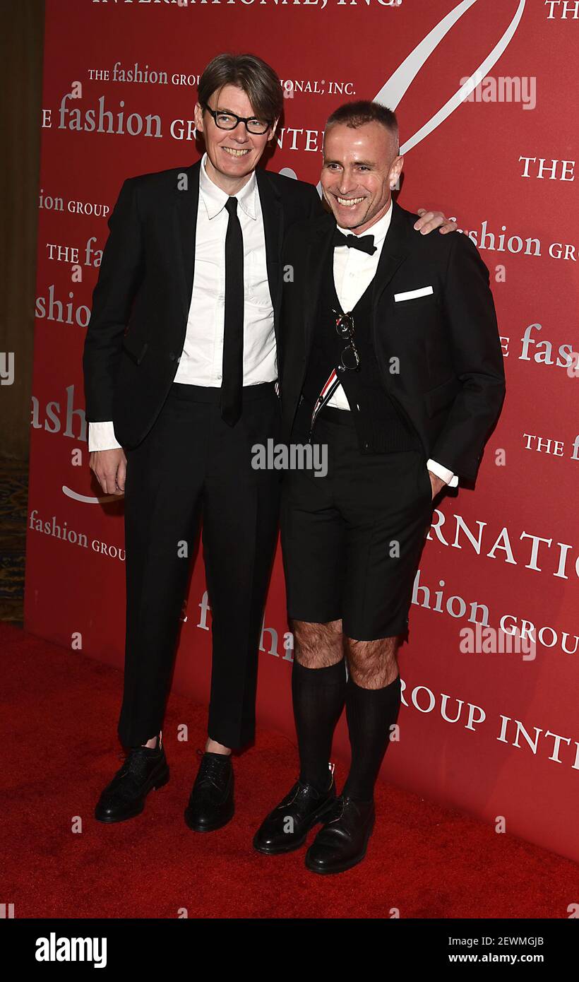 Andrew Bolton and Thom Browne attend The Fashion Group International ...