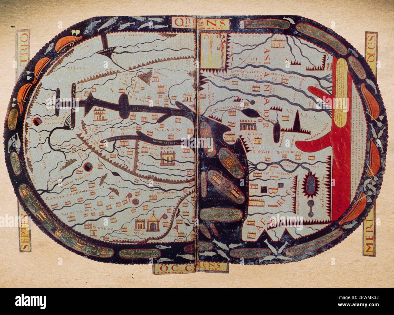 World Map From The Saint Sever Beatus High Resolution Stock Photography ...