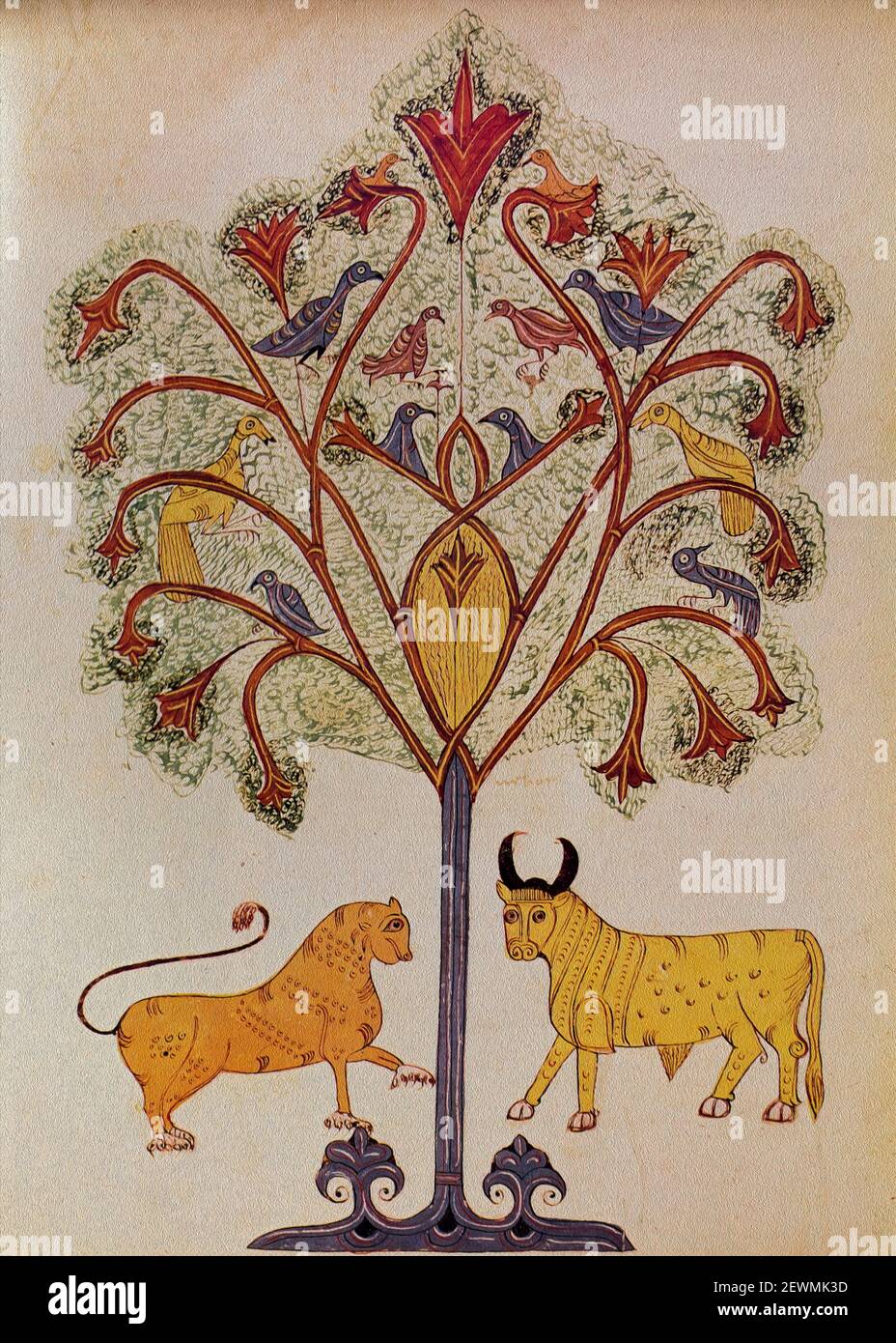 Illustrated Manuscript 8th Century Manuscript High Resolution Stock ...