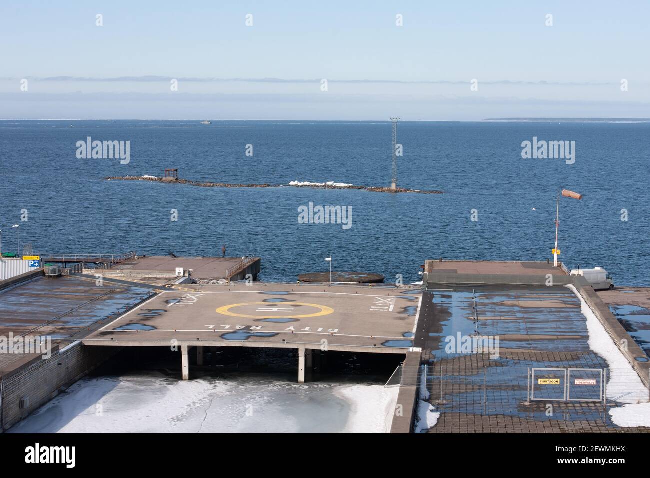 Helicopter platform on the sea coast in Tallinn Stock Photo - Alamy
