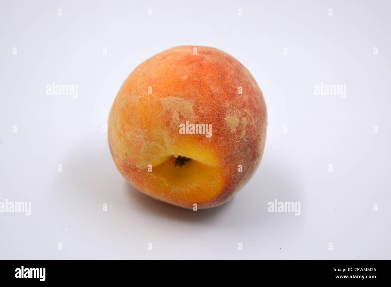 Tasty and useful fresh fruits, ripe red and orange peaches with a terry ...