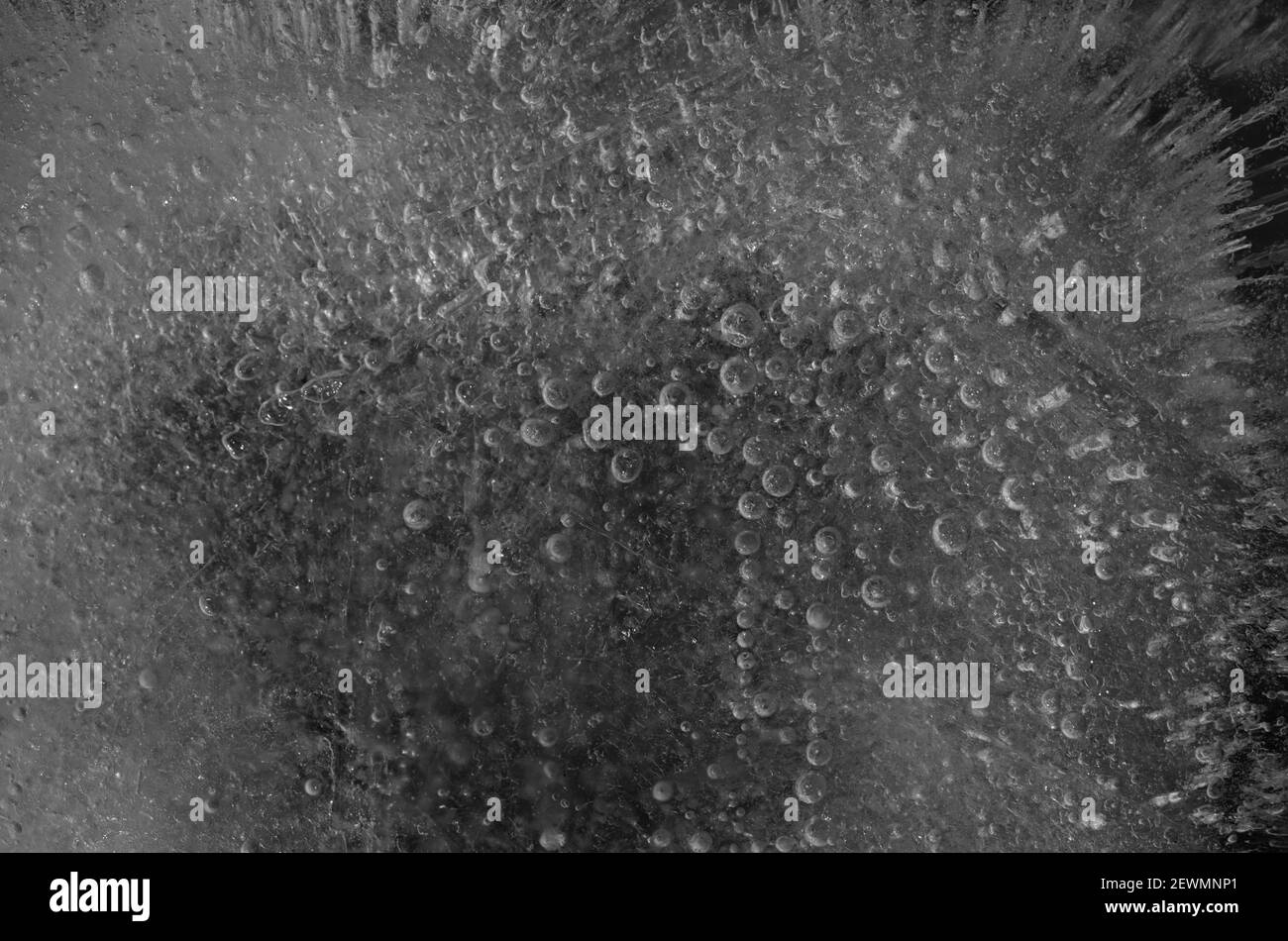 Iced texture with separate small round air bubbles trapped inside Stock ...