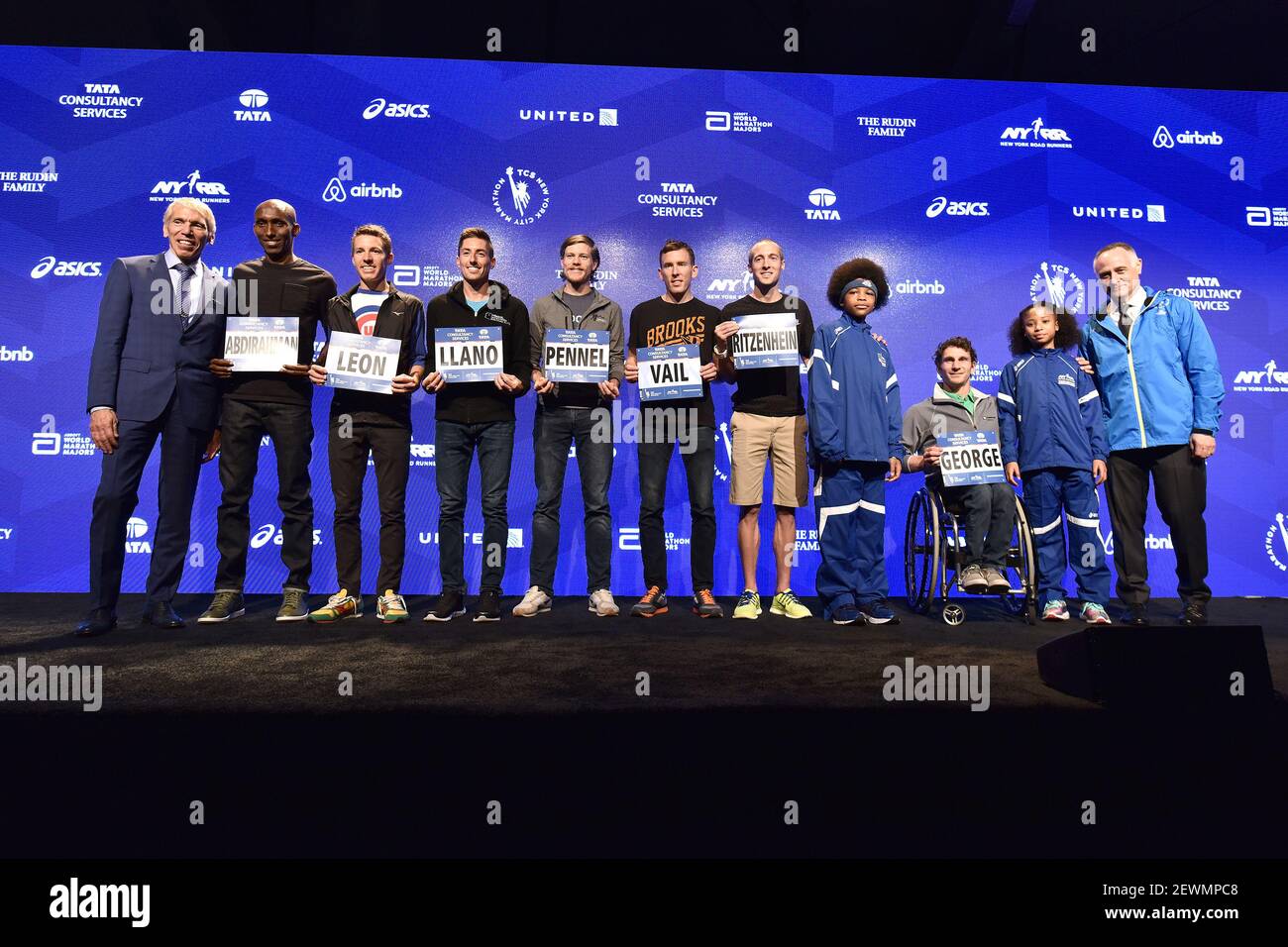 (L-R) Peter Ciaccia, New York City Marathon Race Director, U.S, men ...