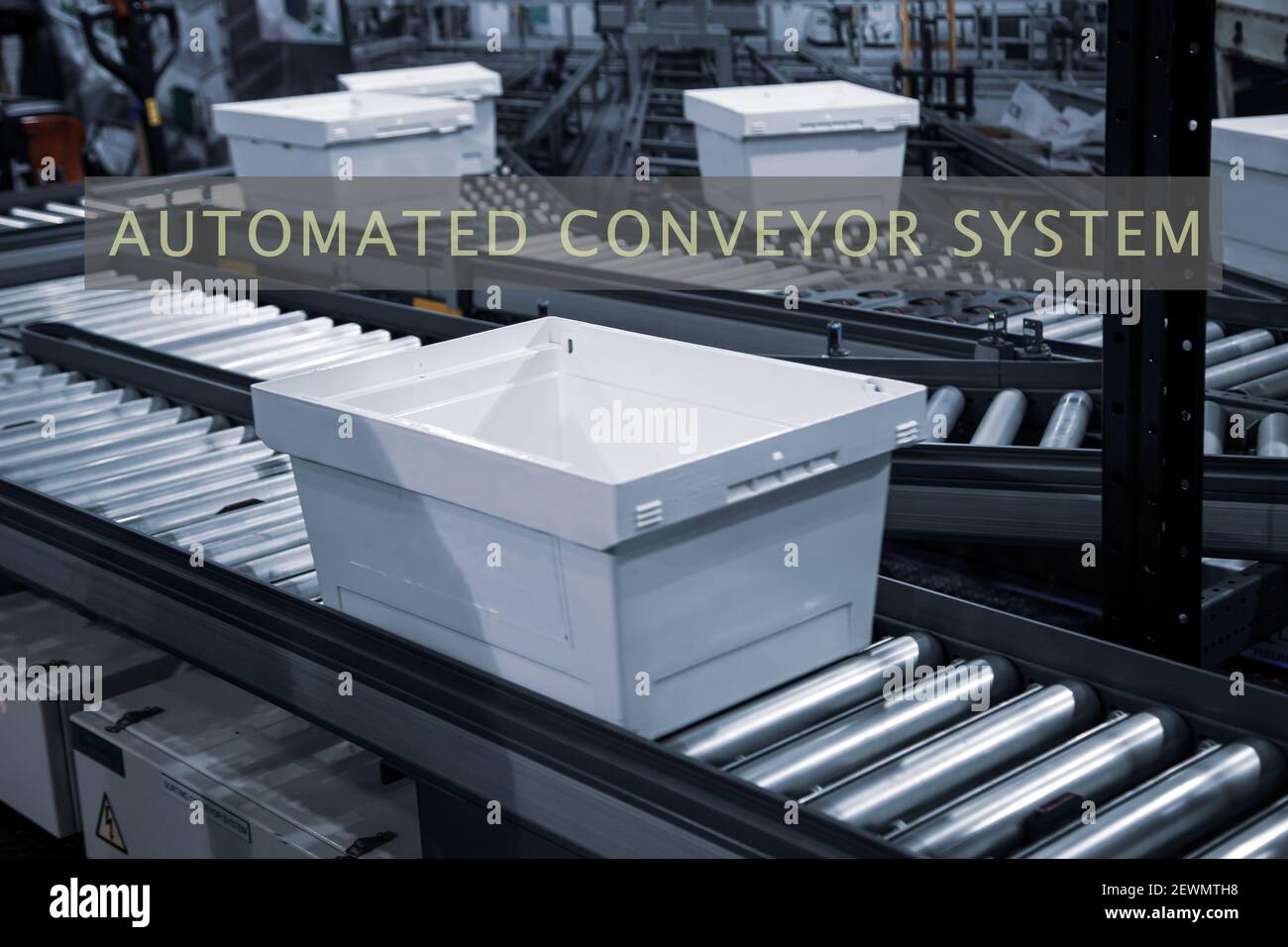 Automated conveyor logistics warehouse system. Automatic sorting system ...