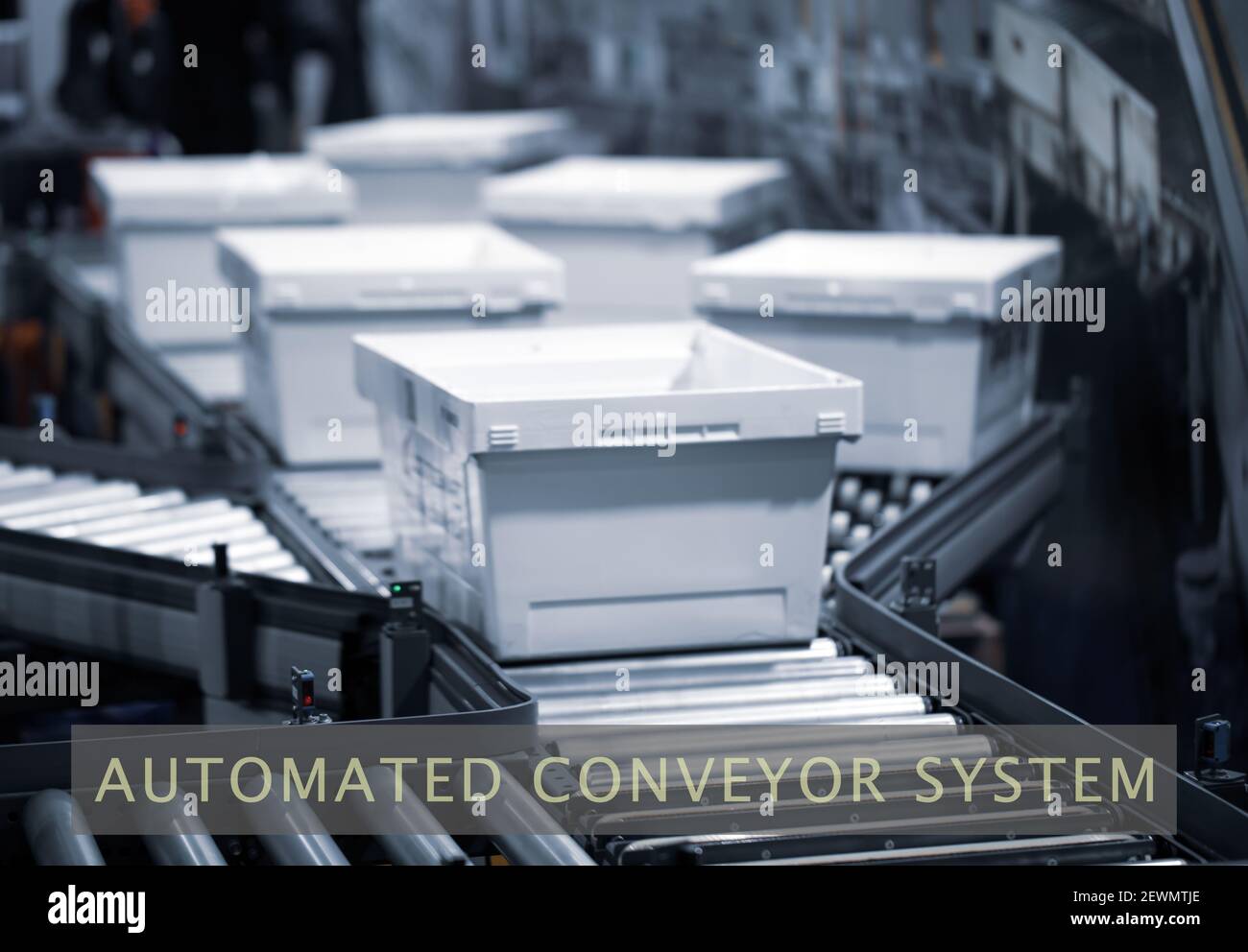 Automated conveyor logistics warehouse system. Automatic sorting system ...